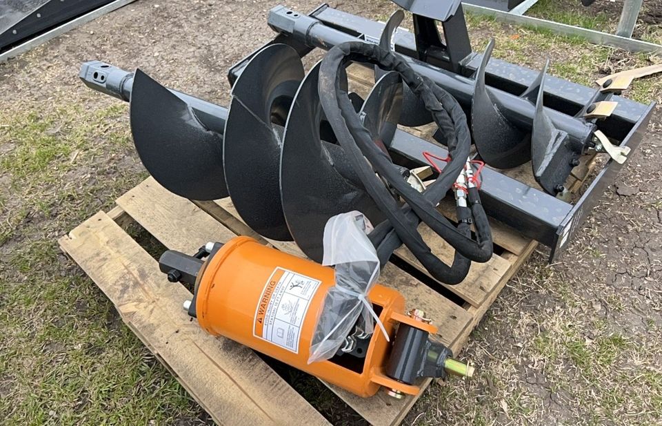 Wolverine Skid Steer Auger Attachment with 12" and 18" Bit – Attachment ...