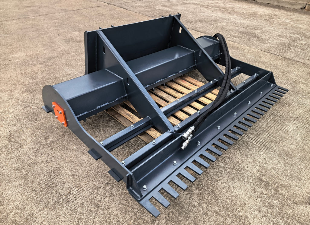 72" Skid Steer Landplane Power Rake Skid Steer Attachment – Attachment ...